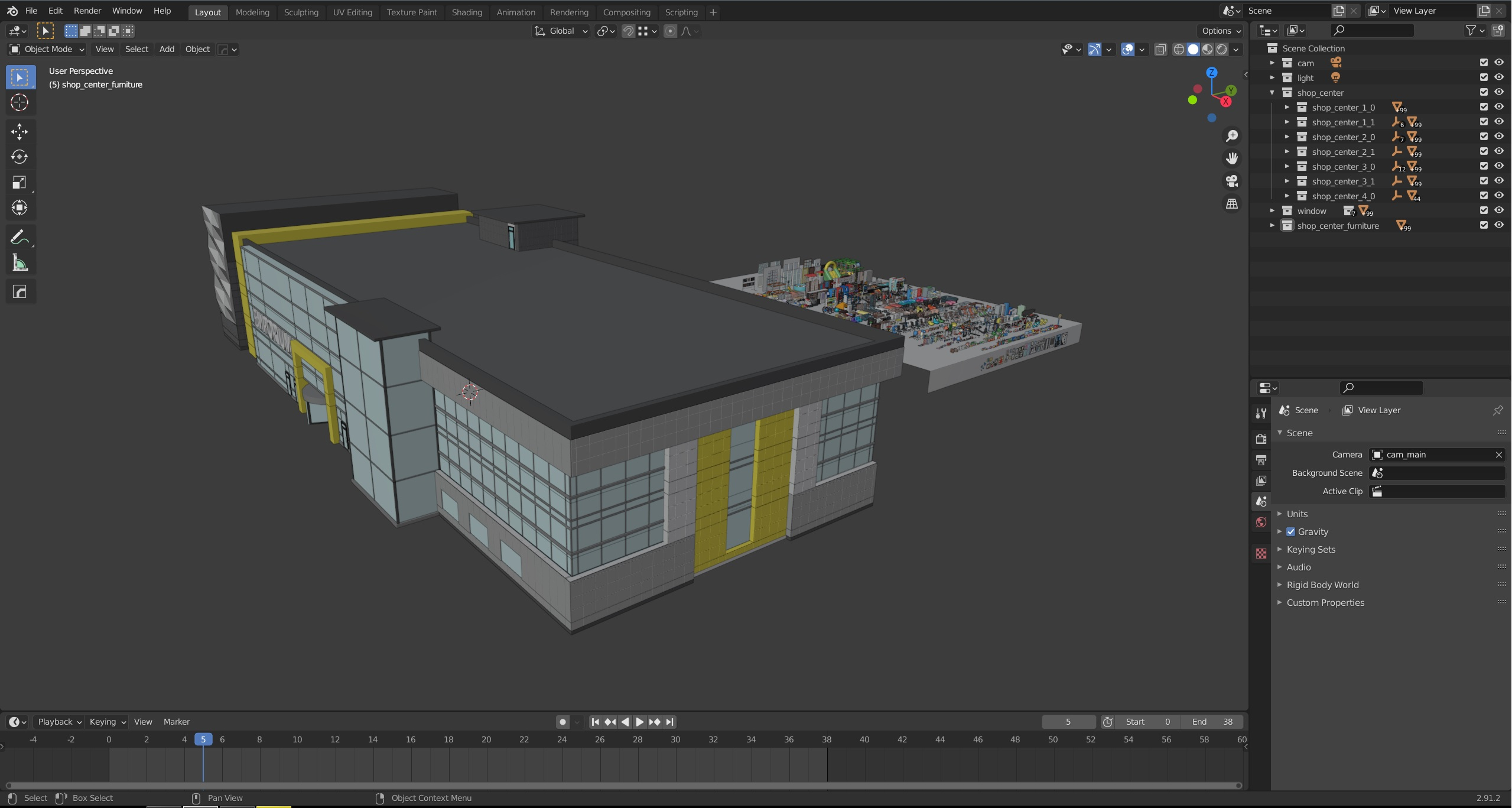 Low poly shop center 1 3D - TurboSquid 1781508