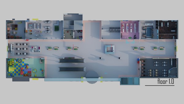 Low poly shop center 1 3D - TurboSquid 1781508