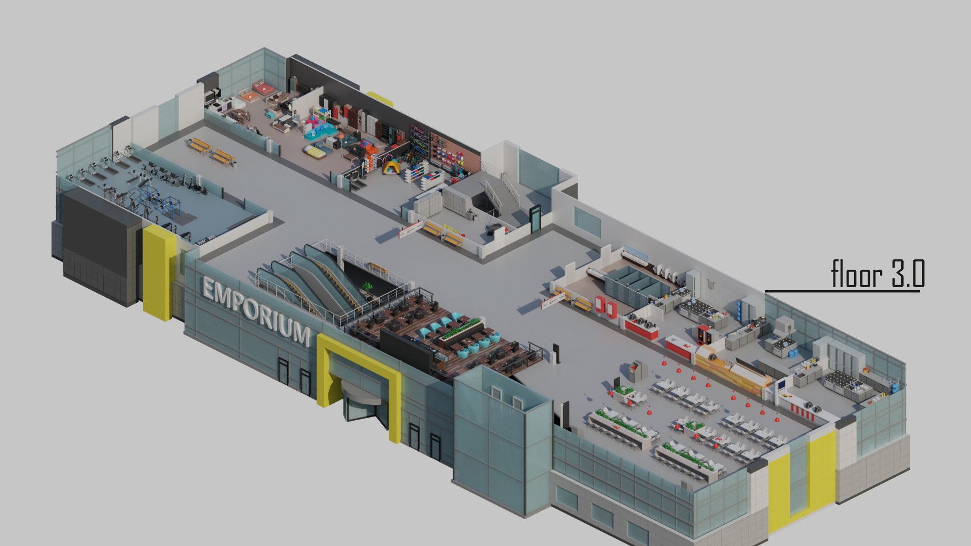 Low poly shop center 1 3D - TurboSquid 1781508