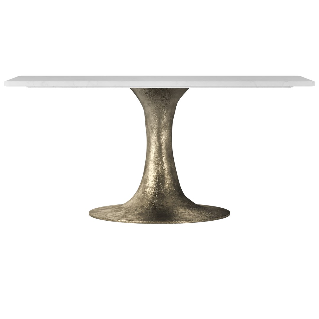 3D Pool White Marble Silver Pedestal Console Table - TurboSquid 1955516