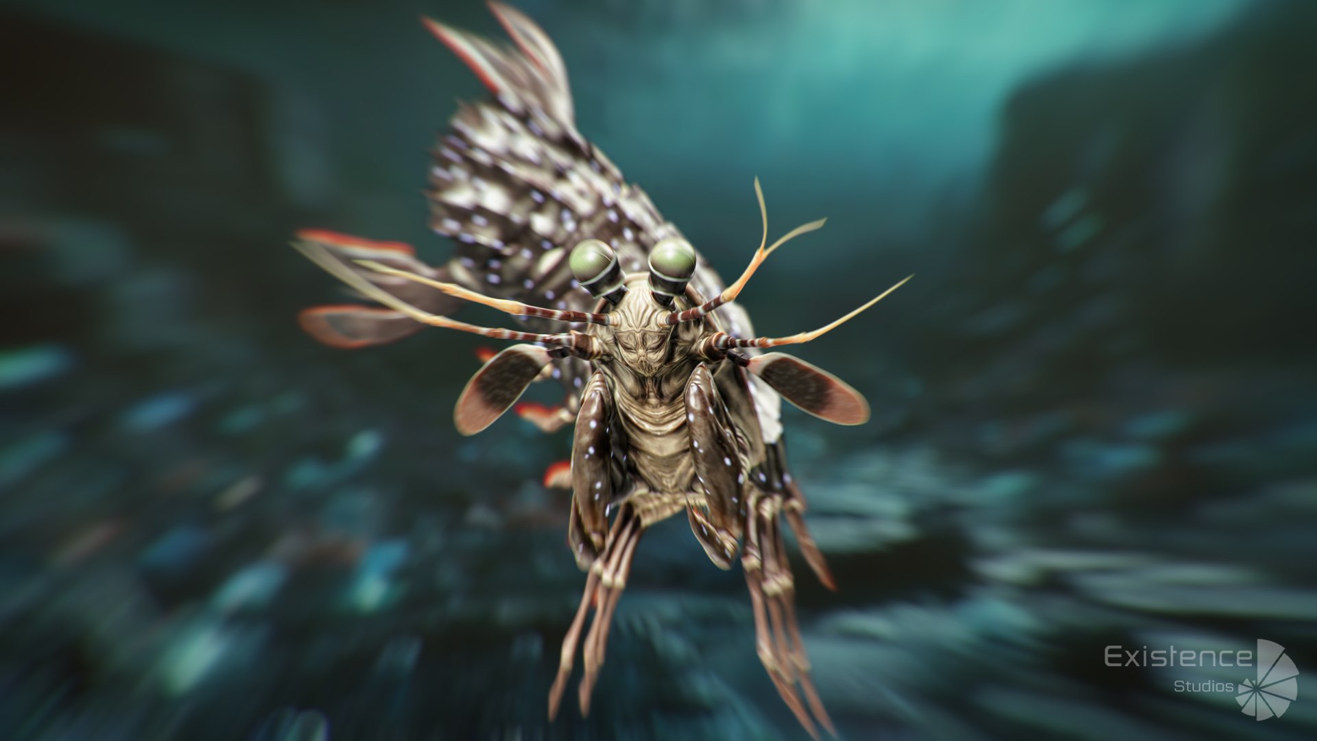 3D Mantis Shrimp - Rex Rainbow Peacock - Underwater Monster ...