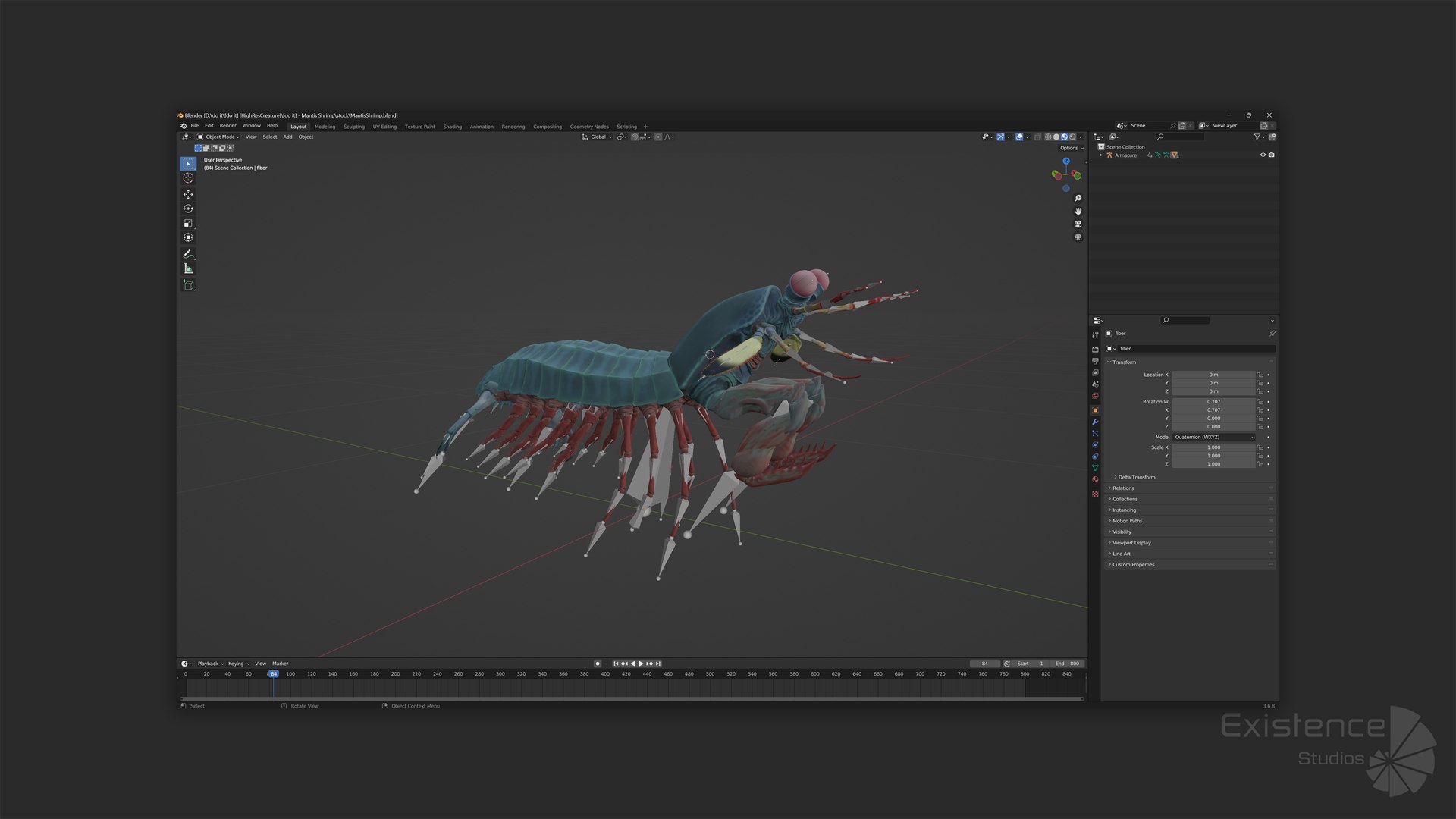 3D Mantis Shrimp - Rex Rainbow Peacock - Underwater Monster ...