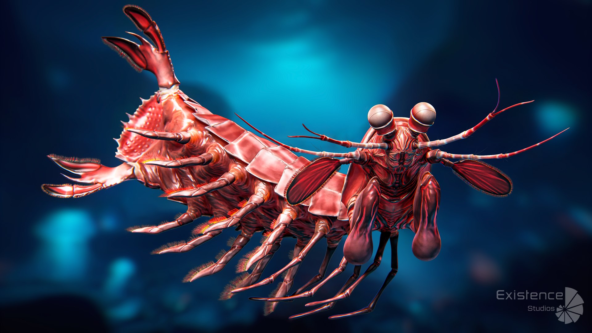 3D Mantis Shrimp - Rex Rainbow Peacock - Underwater Monster ...