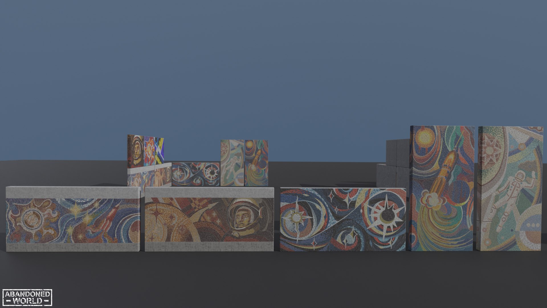 3D Soviet Mosaics Pack for UE4 and Unity model - TurboSquid 1985742