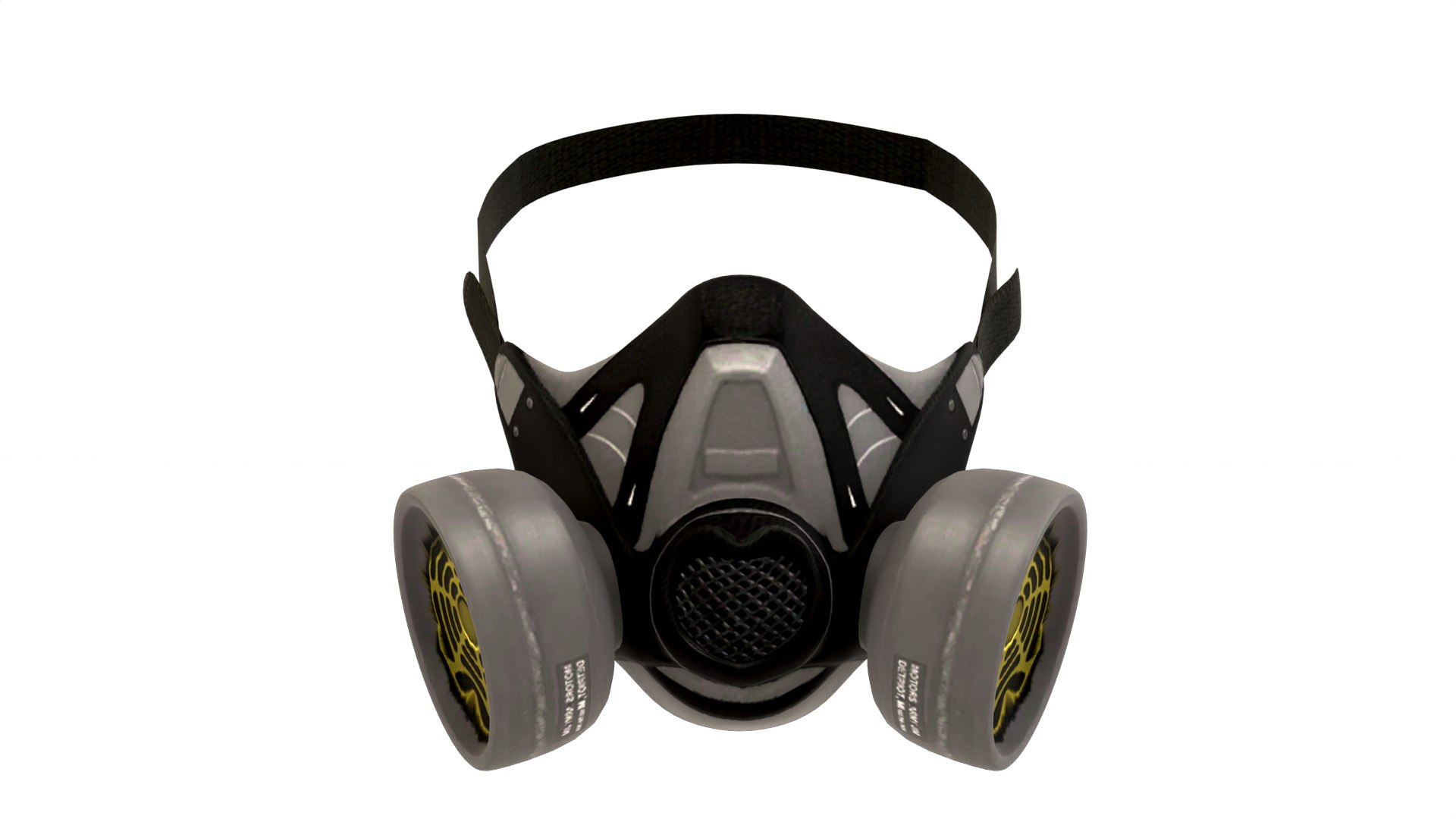 White Double Filters Half Face Mask 3D Model 3D - TurboSquid 2218124