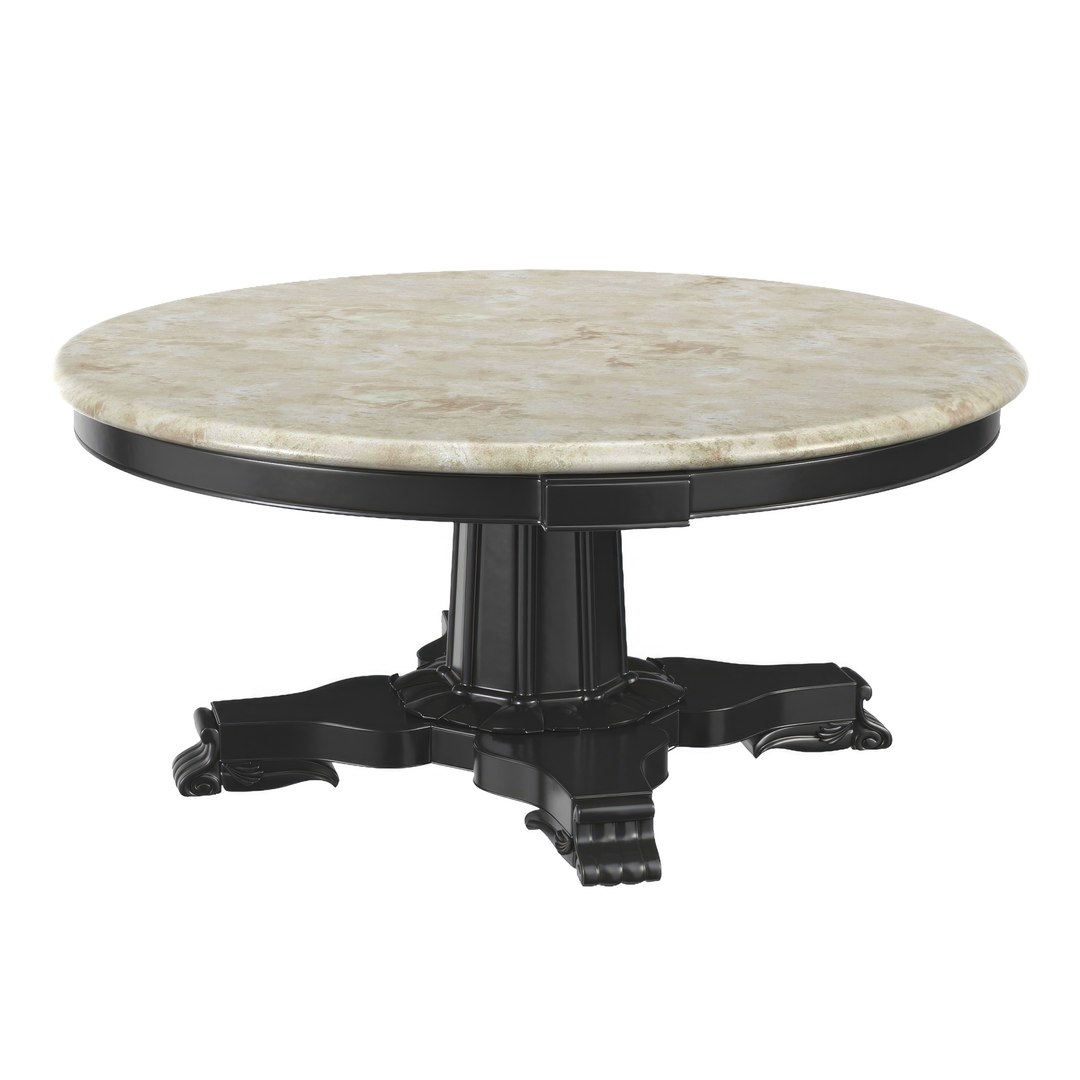 Anglo-Indian Marble and Ebonized Mahogany Centre Table 3D model ...