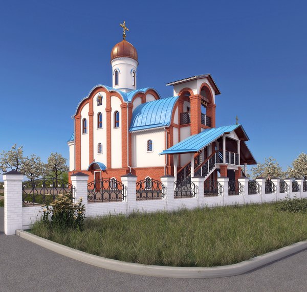 3d model of orthodox church