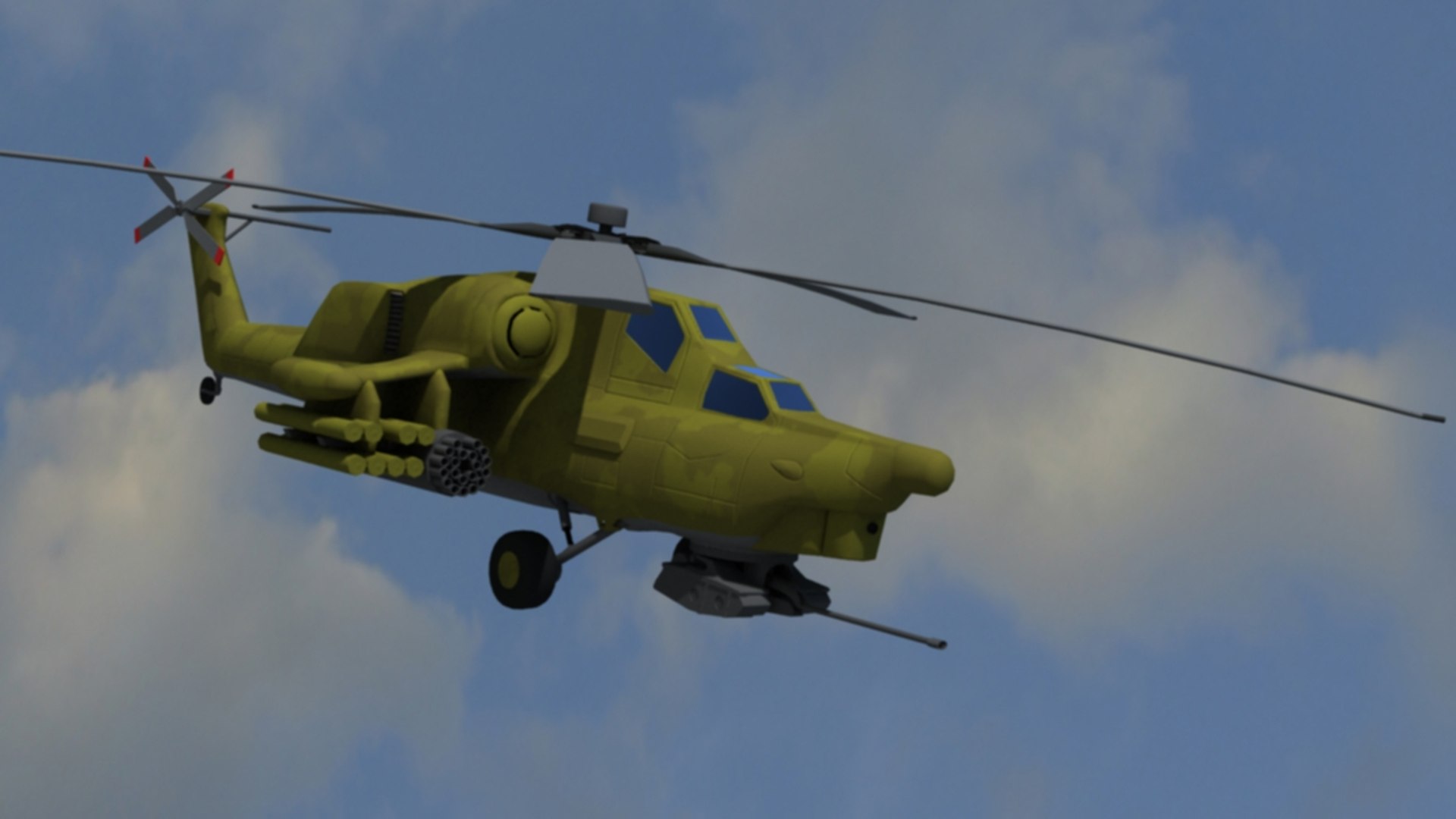 Mi Mi-24 Helicopter 3d Model