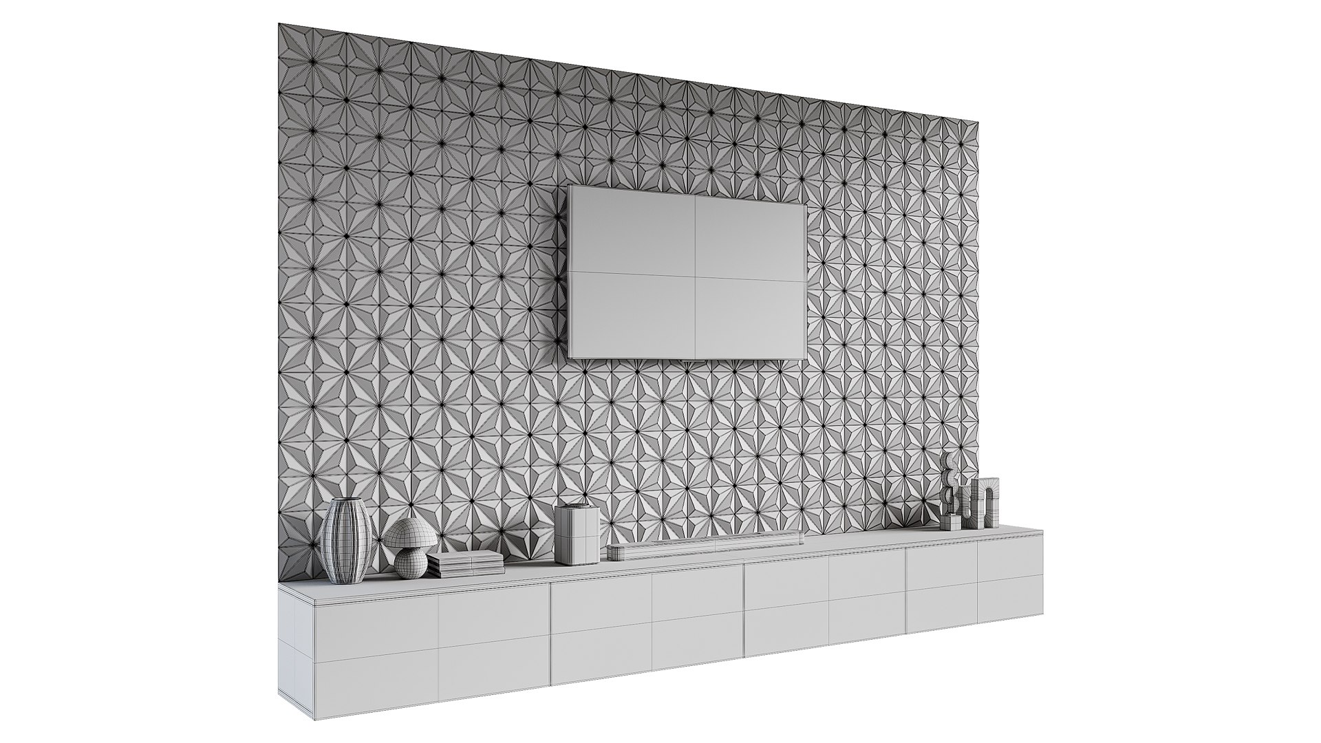 Modern TV Wall 025 3D Model - TurboSquid 2379188