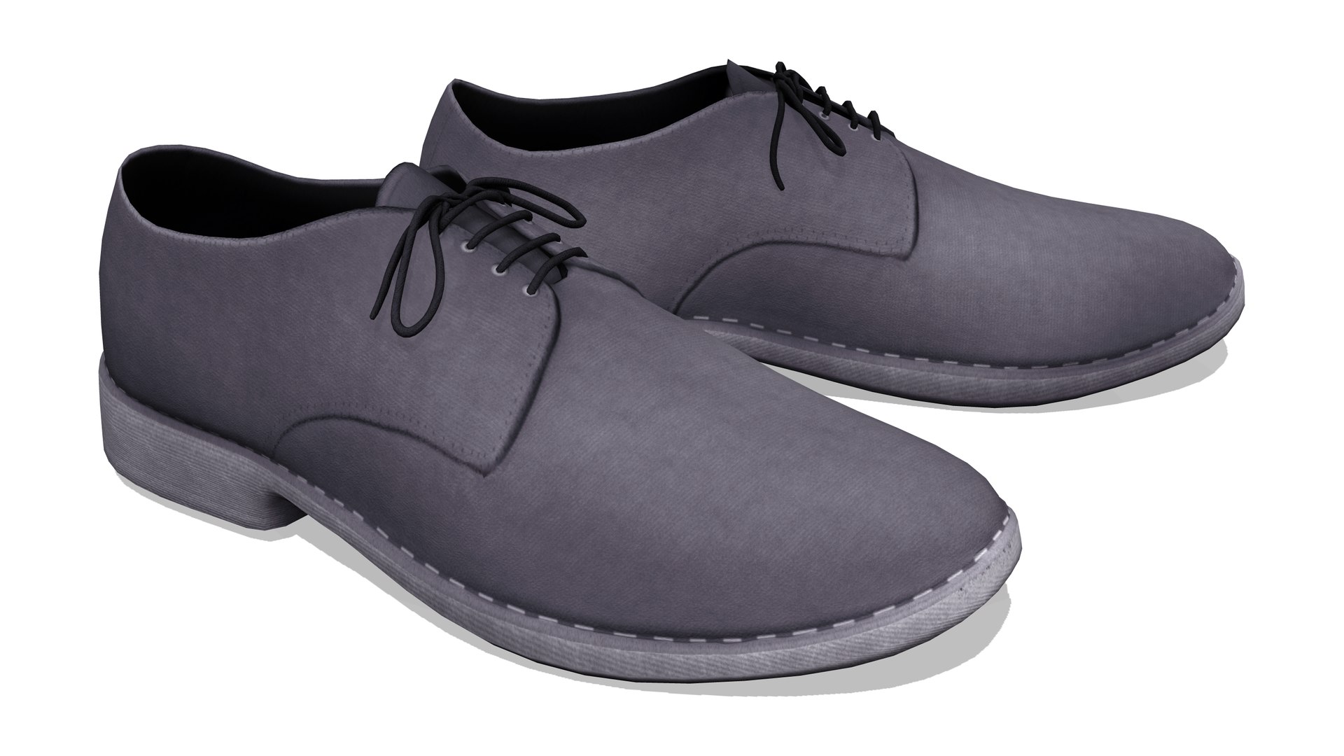 Men Lace-Up Charcoal Casual Shoes 3D - TurboSquid 1991250