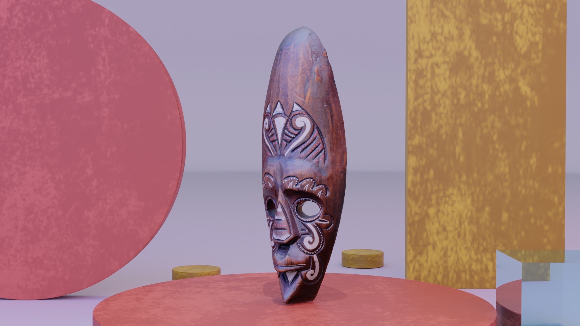 3D Model Decorative African Wall Mask 10 High-poly 3D Model ...