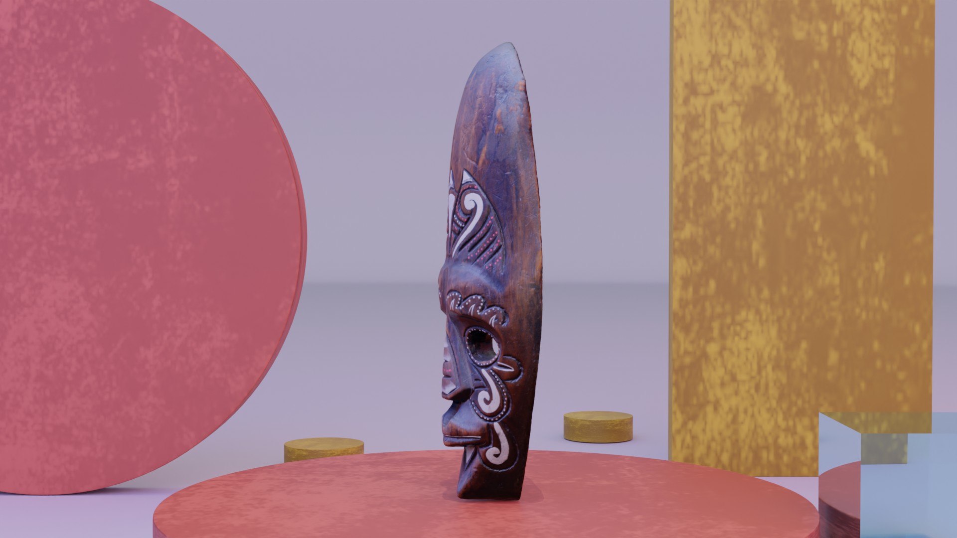 3D Model Decorative African Wall Mask 10 High-poly 3D Model ...