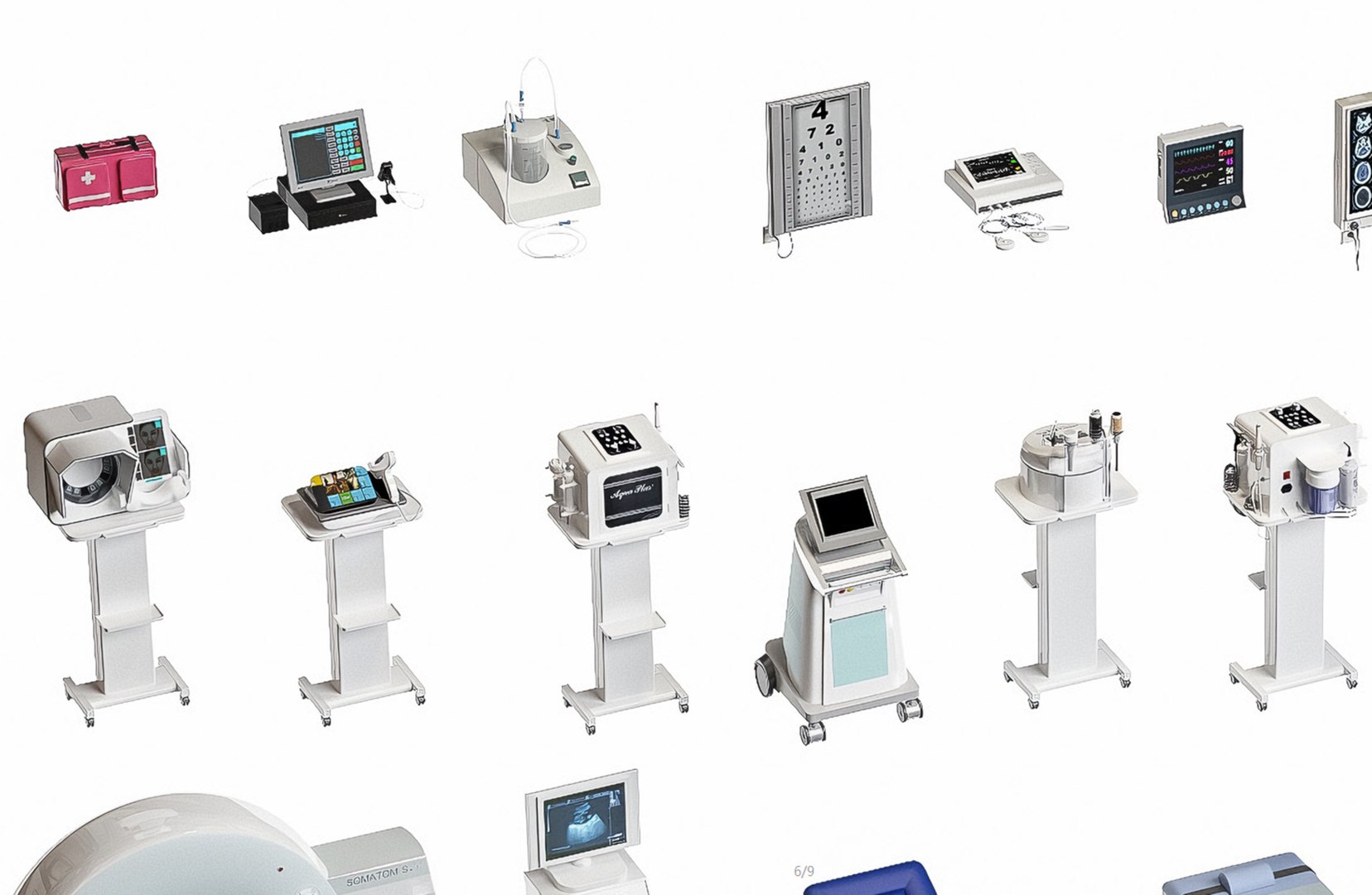 Medical Equipment Medical Table Medical CT Scanner Monitor Medical ...