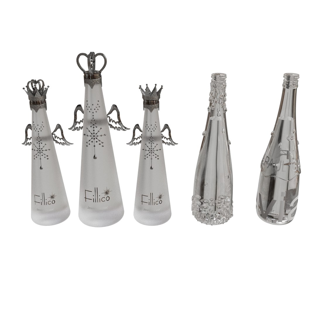 3D Model Evian Paul Gaultier Fillico Jewelry Water Bottles - TurboSquid ...