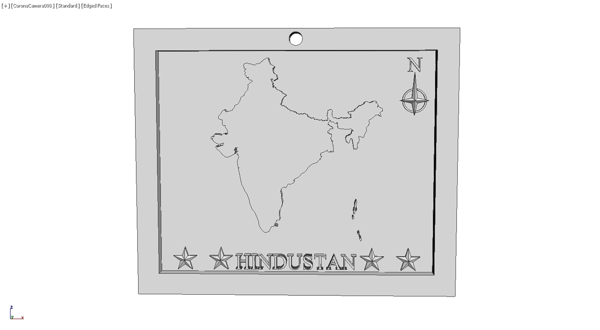 3D India-Hindustan Map Print - TurboSquid 1726676