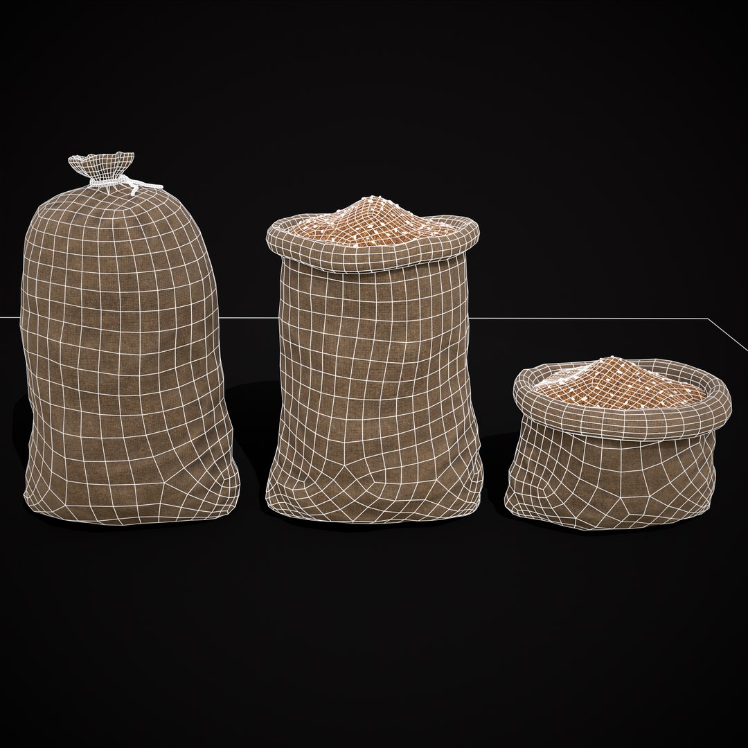 Burlap Sacks Of Barley 3D Model - TurboSquid 2224890