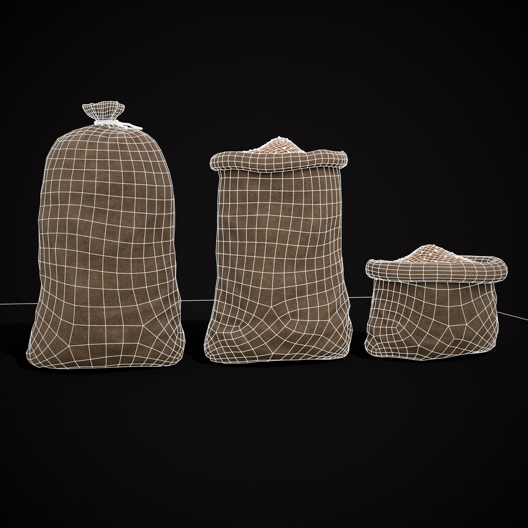 Burlap Sacks Of Barley 3D Model - TurboSquid 2224890