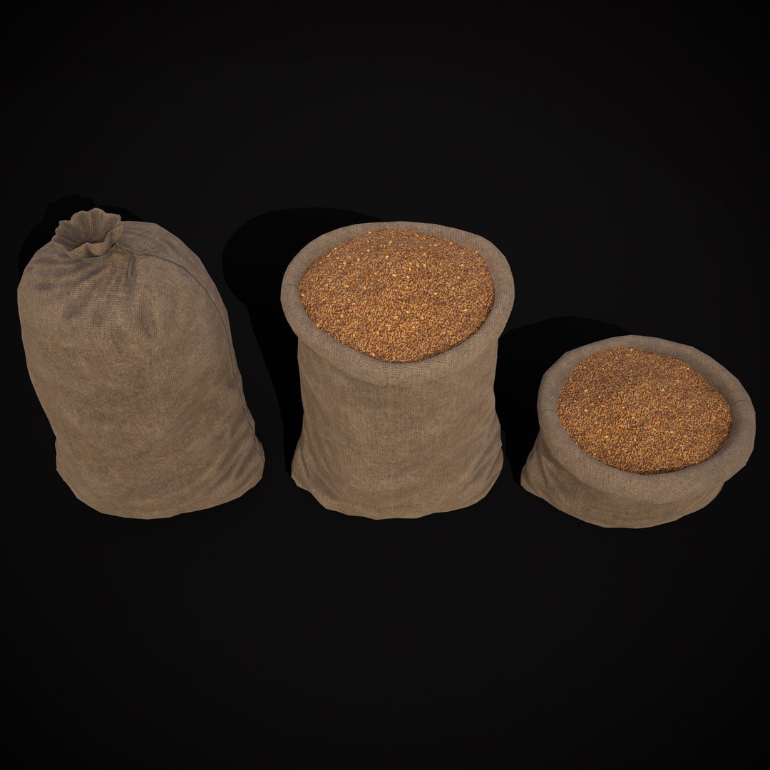 Burlap Sacks Of Barley 3D Model - TurboSquid 2224890