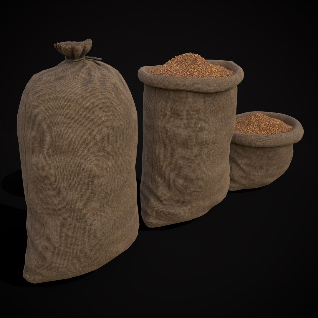 Burlap Sacks Of Barley 3D Model - TurboSquid 2224890