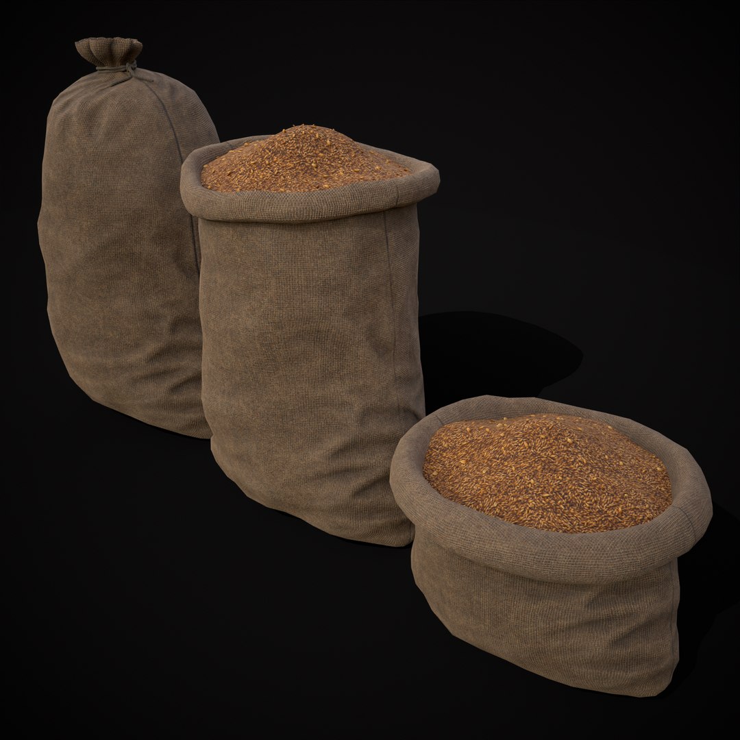 Burlap Sacks Of Barley 3D Model - TurboSquid 2224890