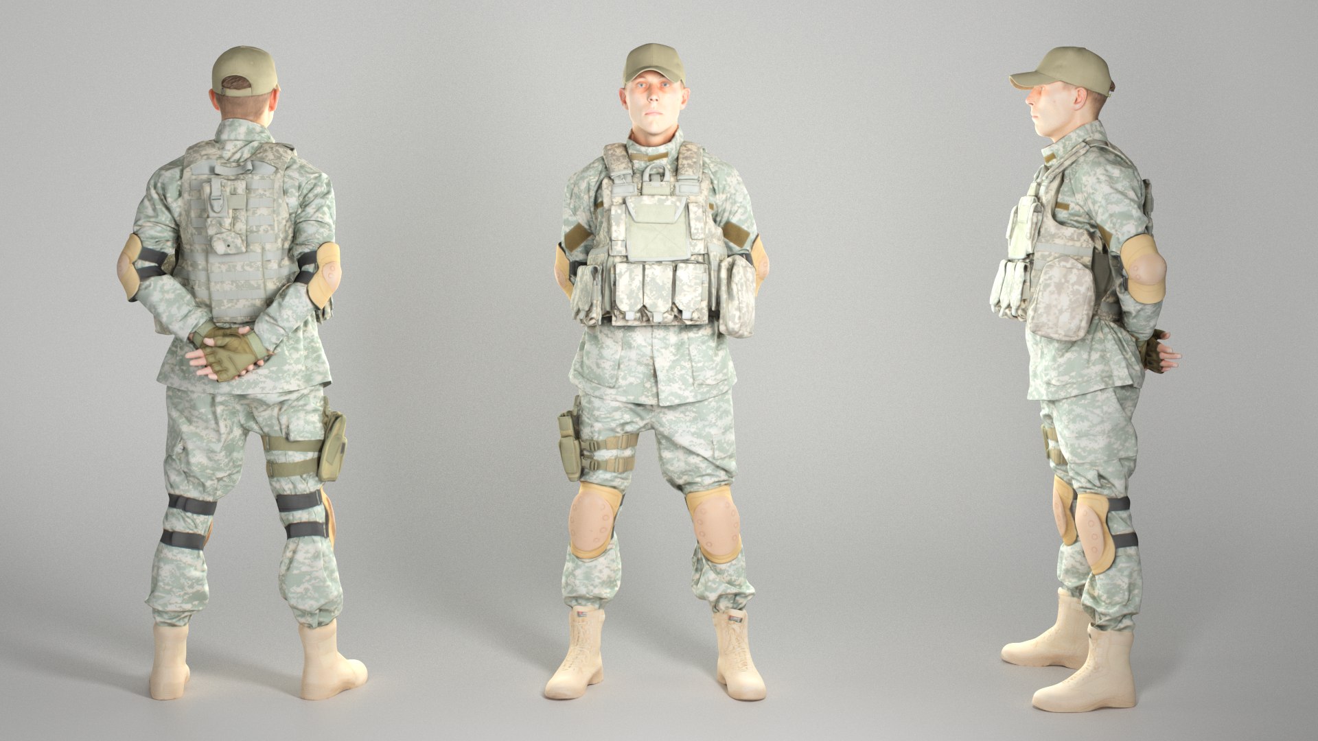 Equipped soldier american military uniform model - TurboSquid 1570296