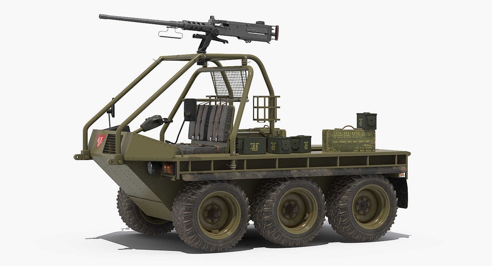 3D Model Army Atmp 6x6 Machine Gun - TurboSquid 1298235