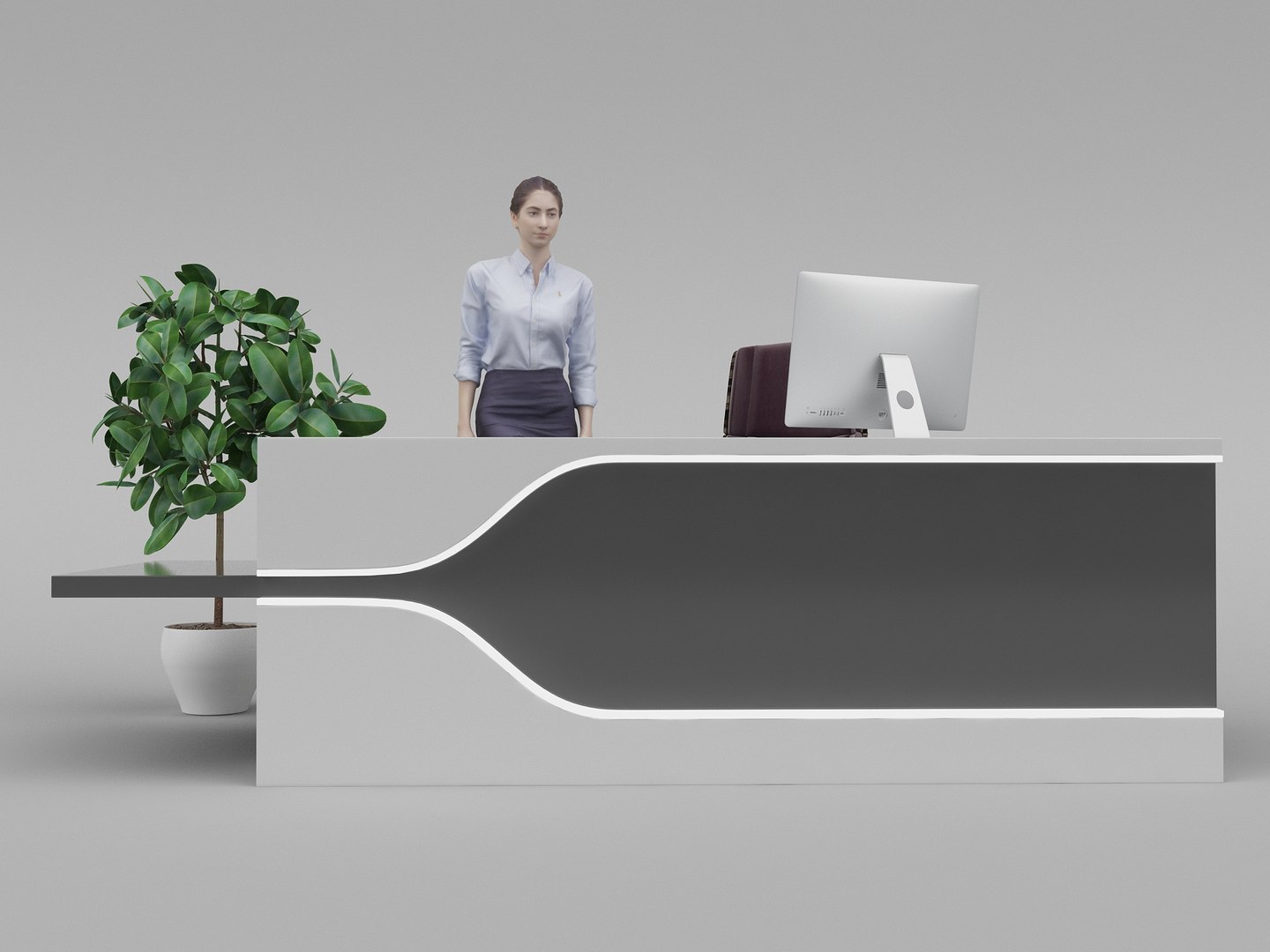 Reception Desk - 090 3D 모델 - TurboSquid 1994889