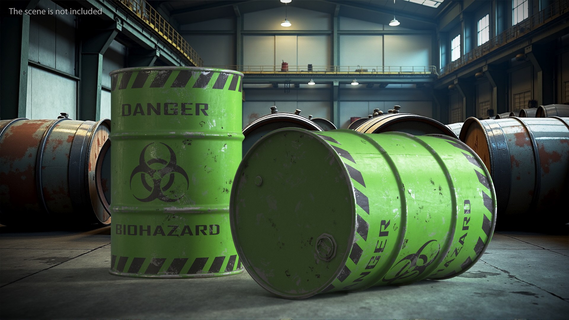 Biohazard Storage Barrel Green Old Model - TurboSquid 2443577