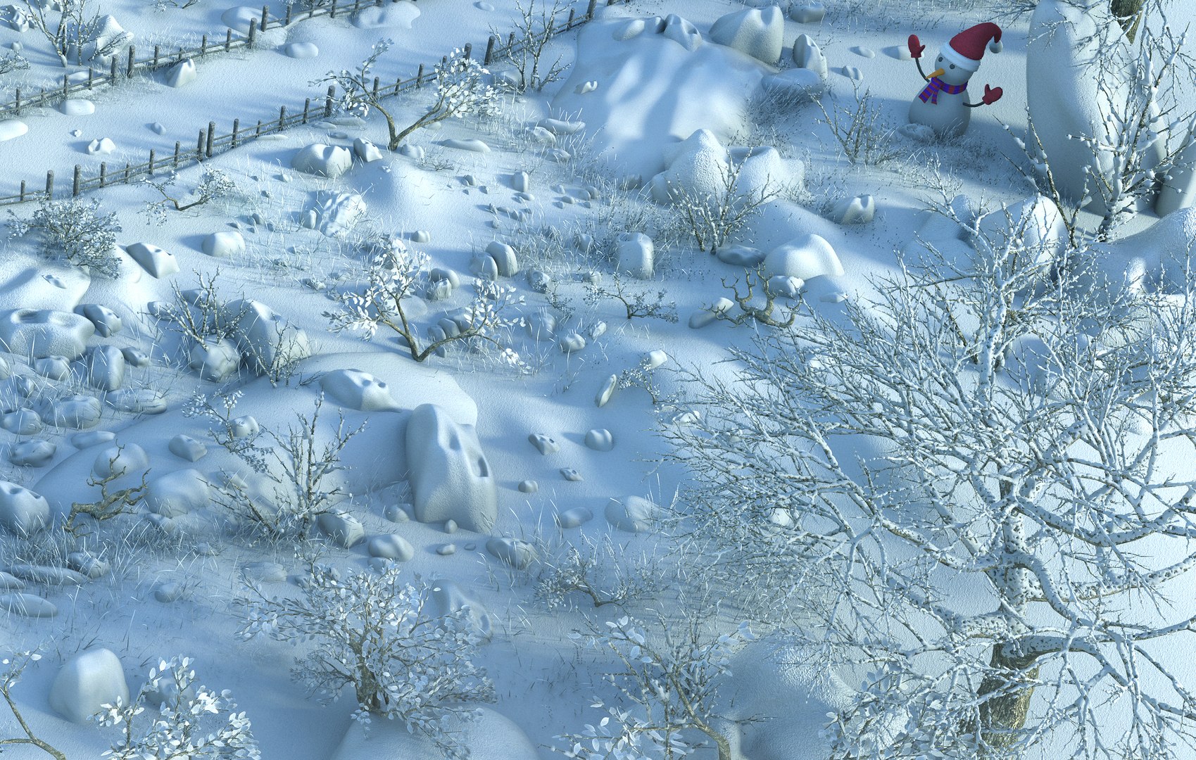 3D Model Path Forest Snow - TurboSquid 1377991