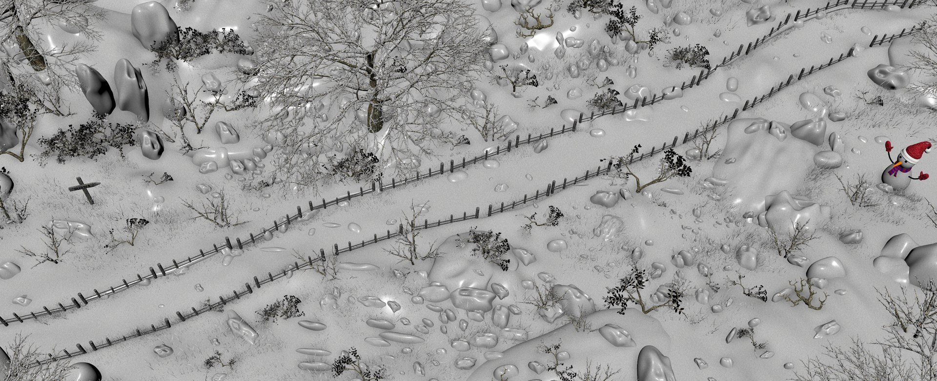 3D Model Path Forest Snow - TurboSquid 1377991