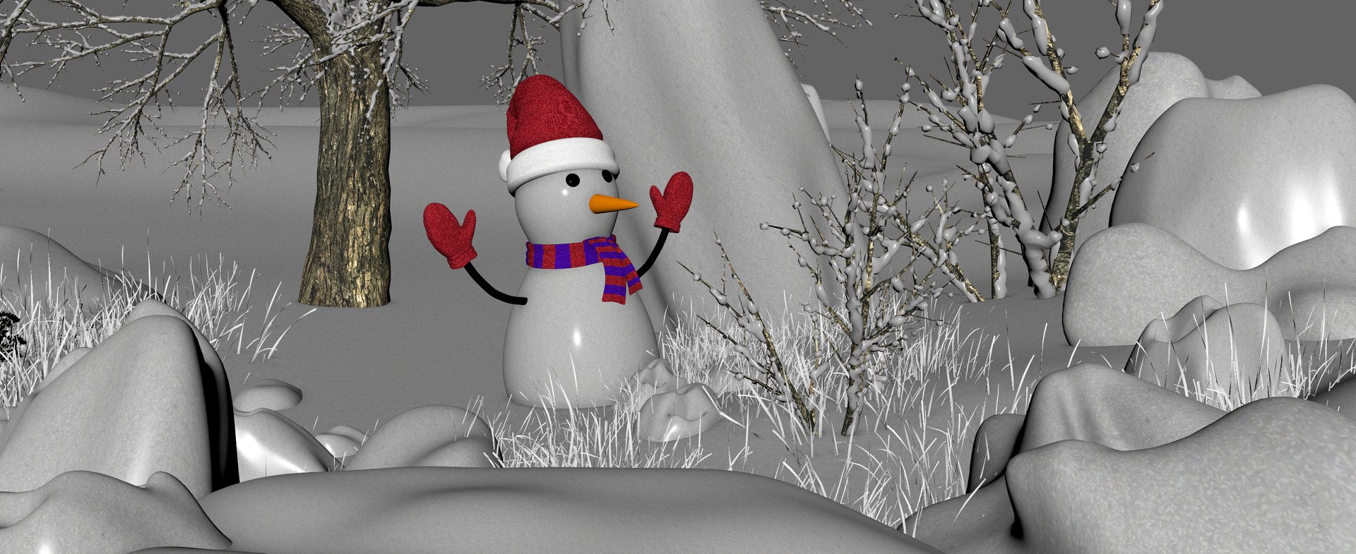 3D Model Path Forest Snow - TurboSquid 1377991