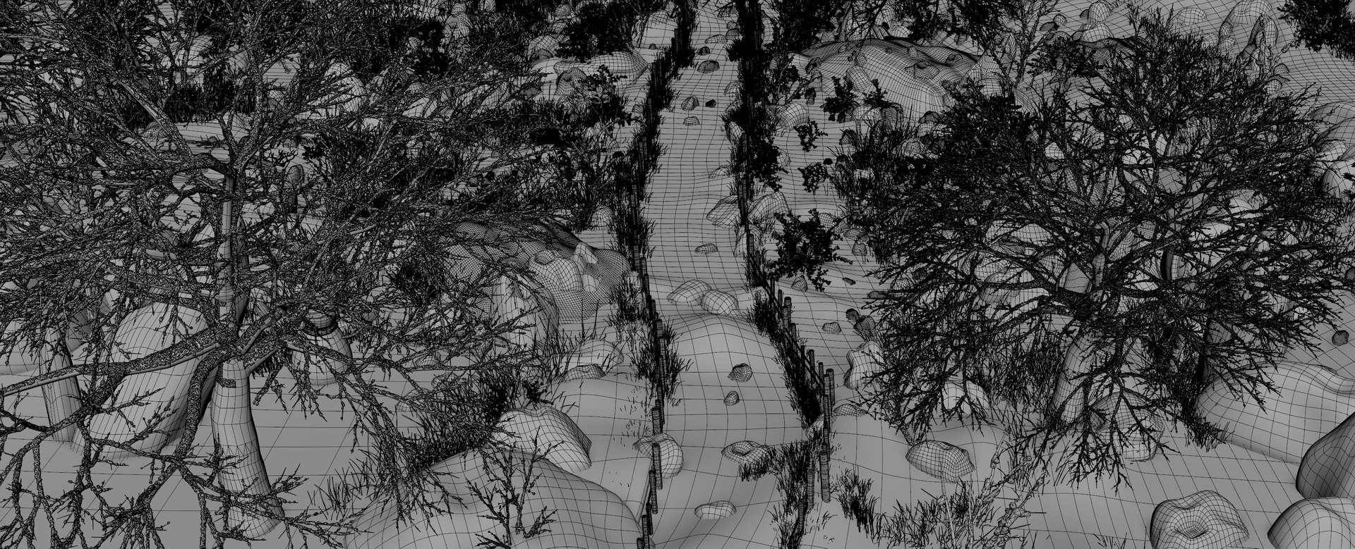 3D Model Path Forest Snow - TurboSquid 1377991