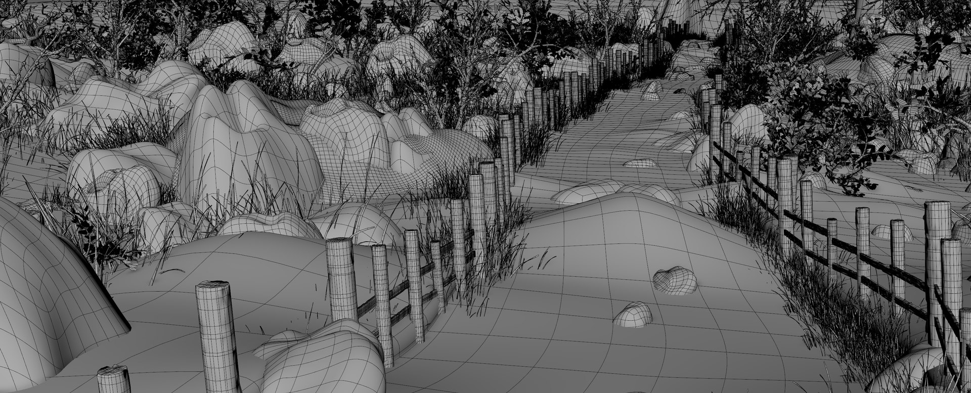 3D Model Path Forest Snow - TurboSquid 1377991
