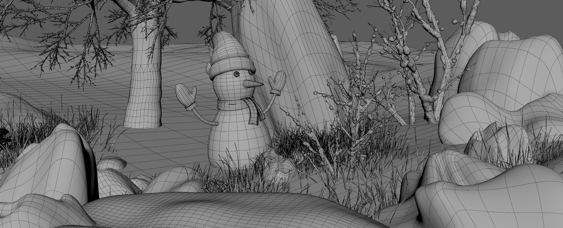 3D Model Path Forest Snow - TurboSquid 1377991