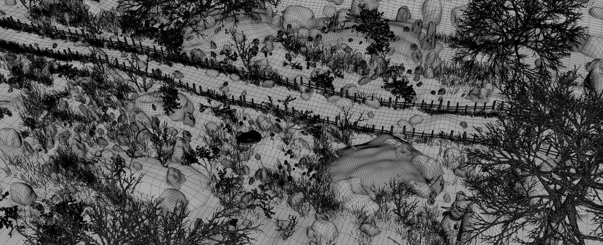 3D Model Path Forest Snow - TurboSquid 1377991