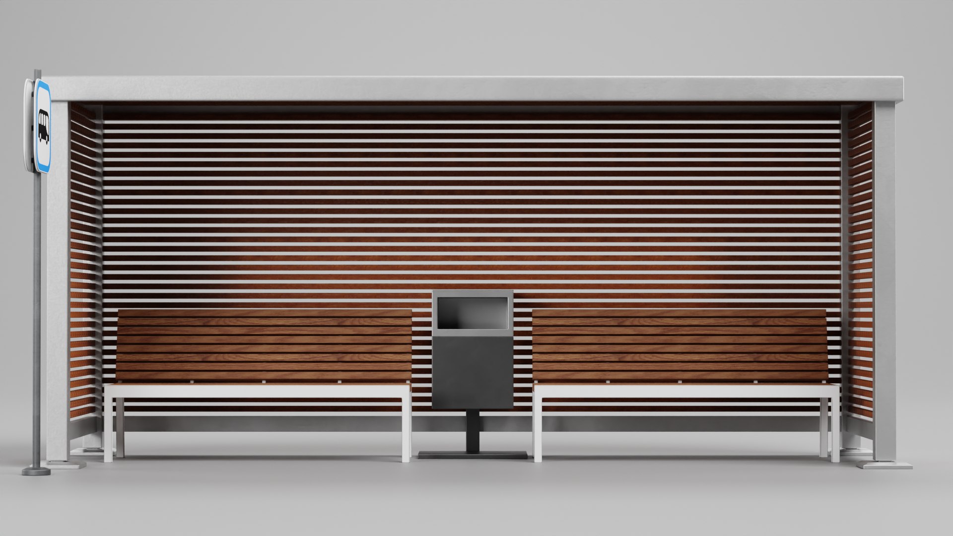 3D Bus Stop 02 Model - TurboSquid 2057598