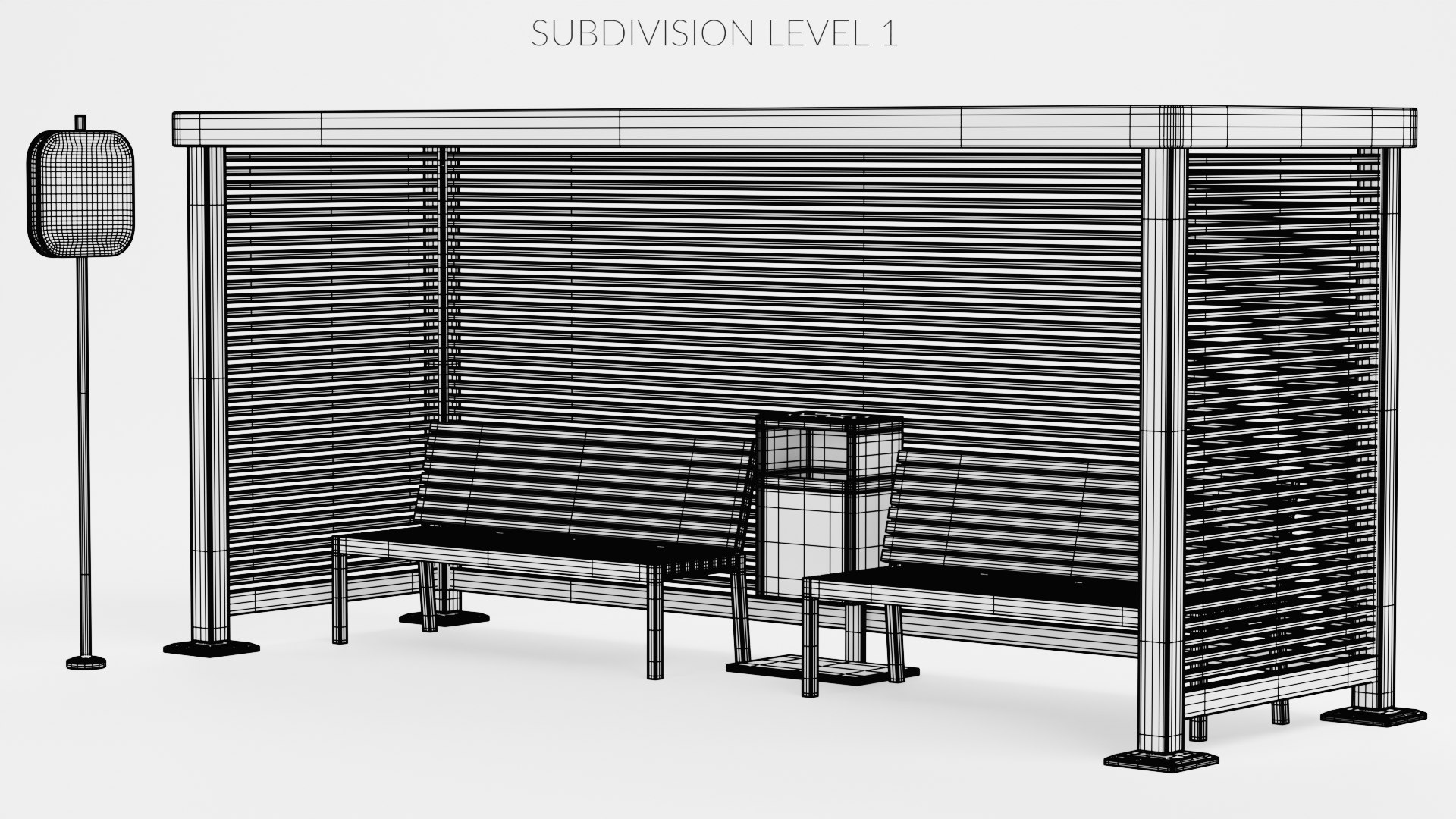 3D Bus Stop 02 Model - TurboSquid 2057598