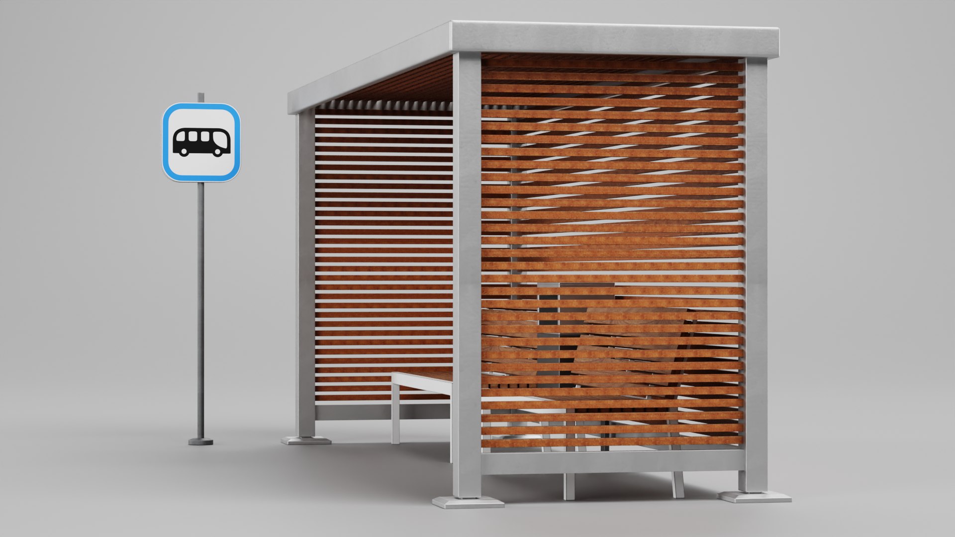3D Bus Stop 02 Model - TurboSquid 2057598