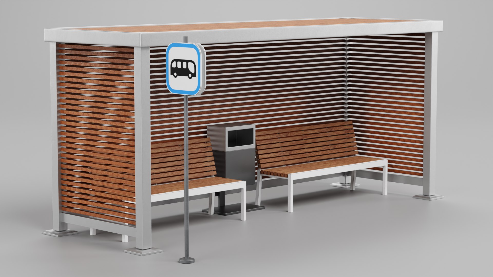 3D Bus Stop 02 Model - TurboSquid 2057598