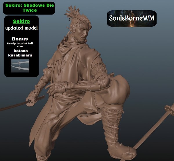modelo 3d Sekiro Sekiro Shadows Die Twice V2 o tres o 4 o mil ...