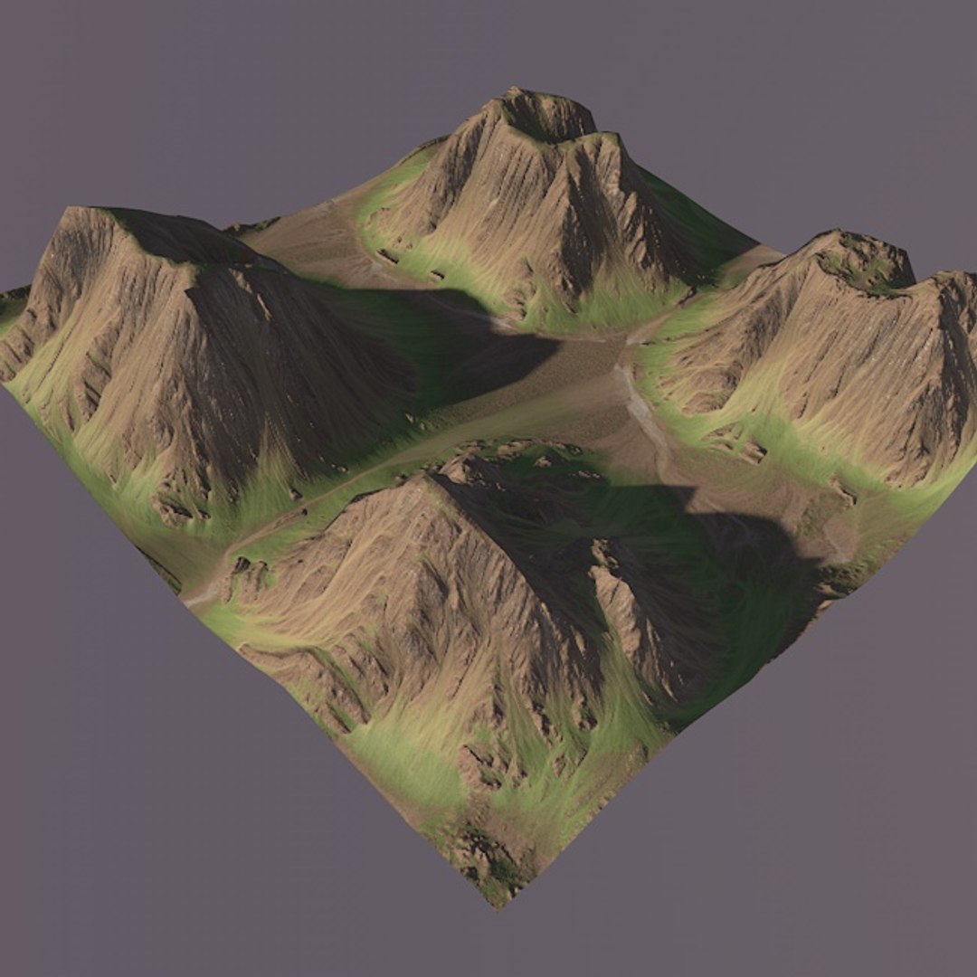 3d model of mountain maps terrain