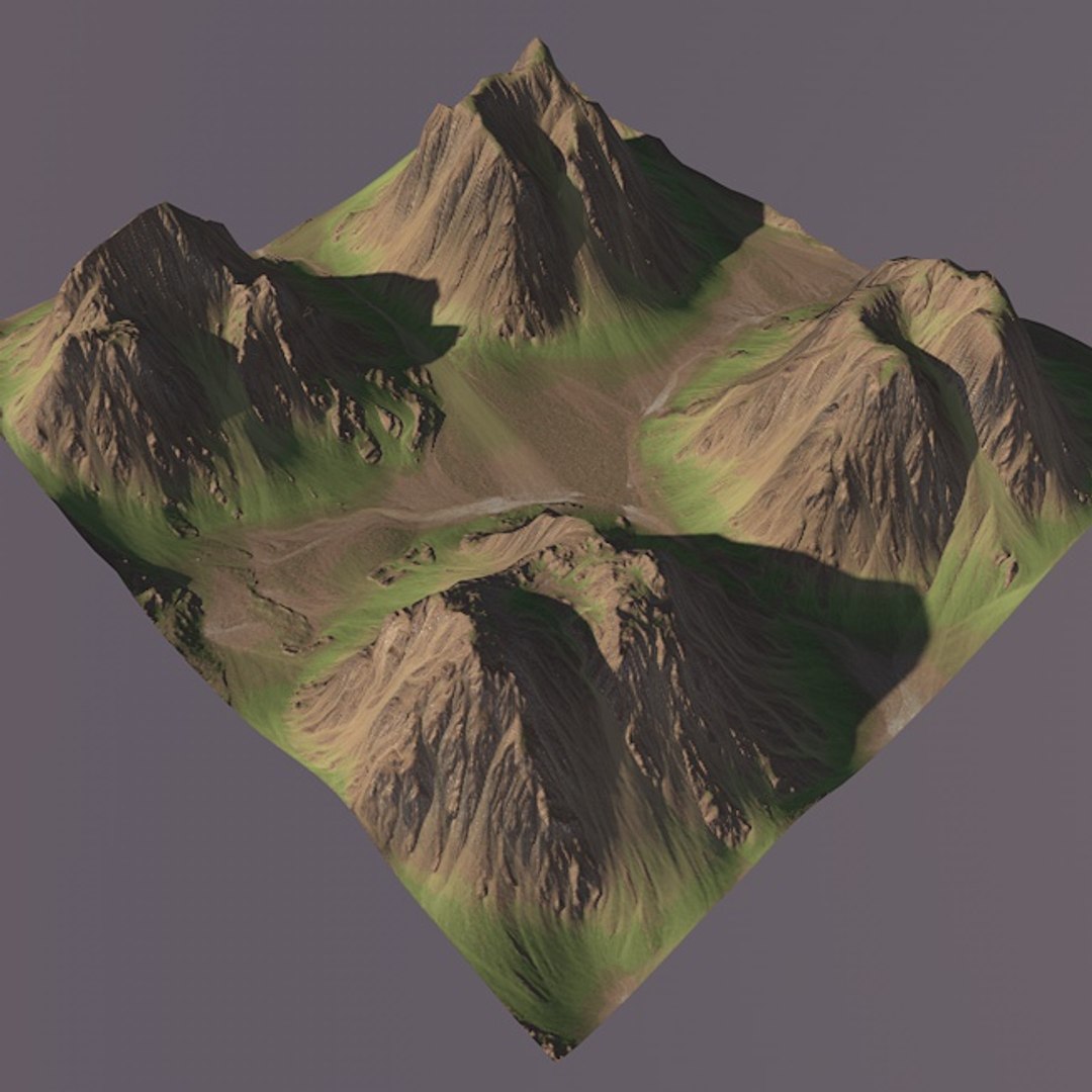 3d model of mountain maps terrain