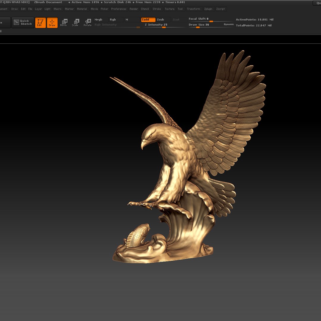 3D Zbrush Eagle Statue - TurboSquid 1340483