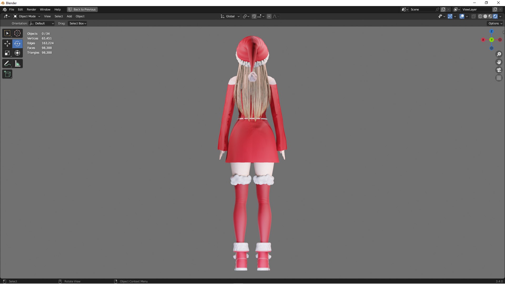 Christmas Clothing 0002 - Blender - Realistic Female Character 3D Model ...
