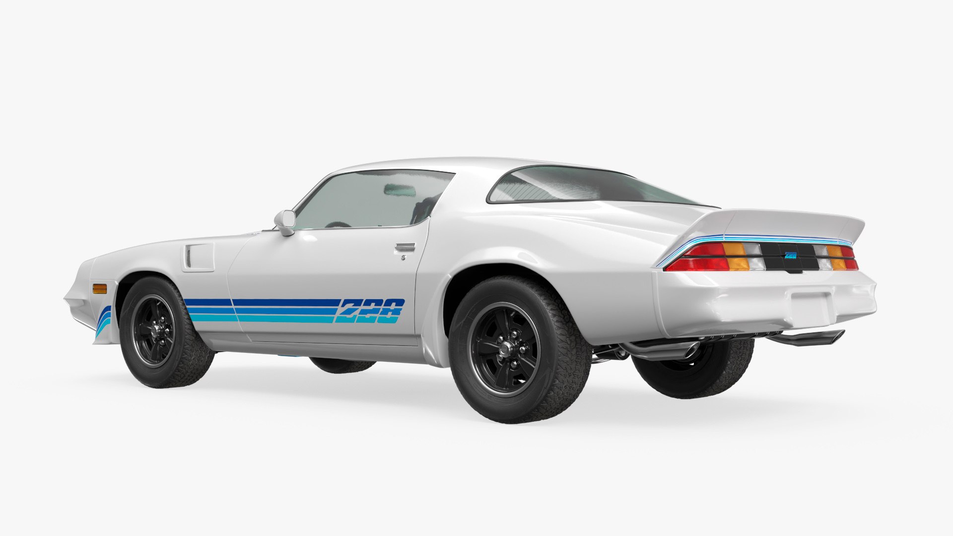 3D Chevrolet Camaro Z28 Retro Sports Car White Rigged For Cinema 4D ...