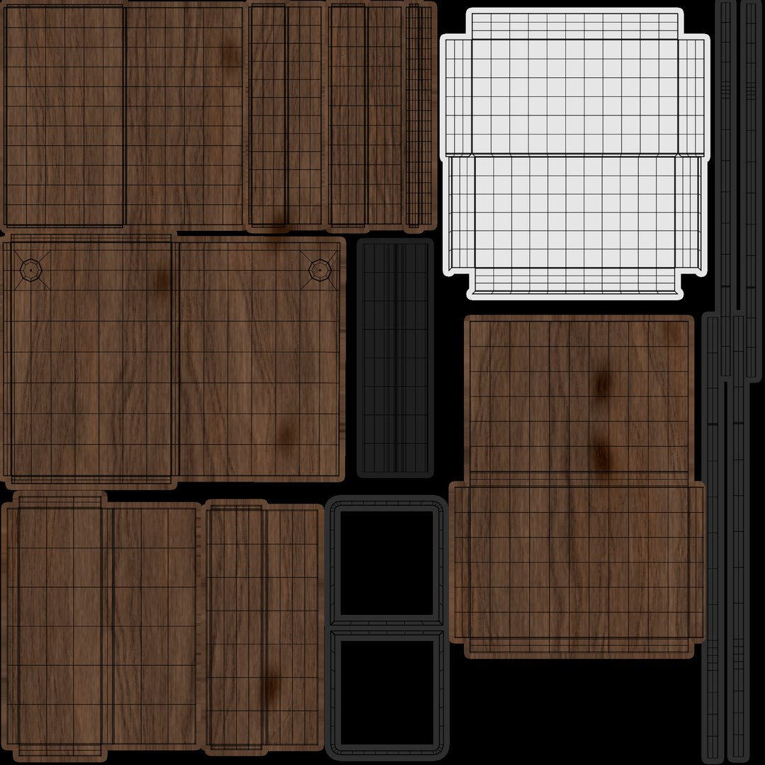 3D Mini Desk 1 - Walnut Wood - TurboSquid 2037642