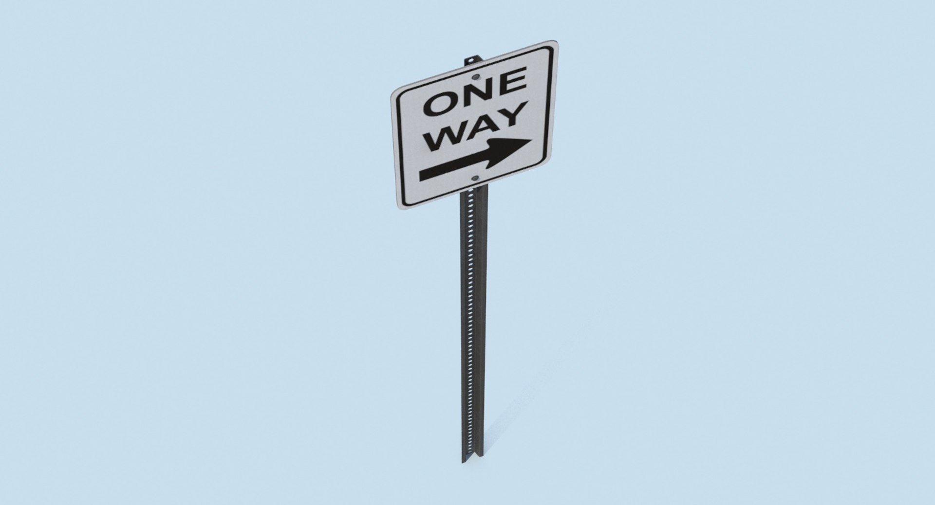 One-way-sign-02 3d Model