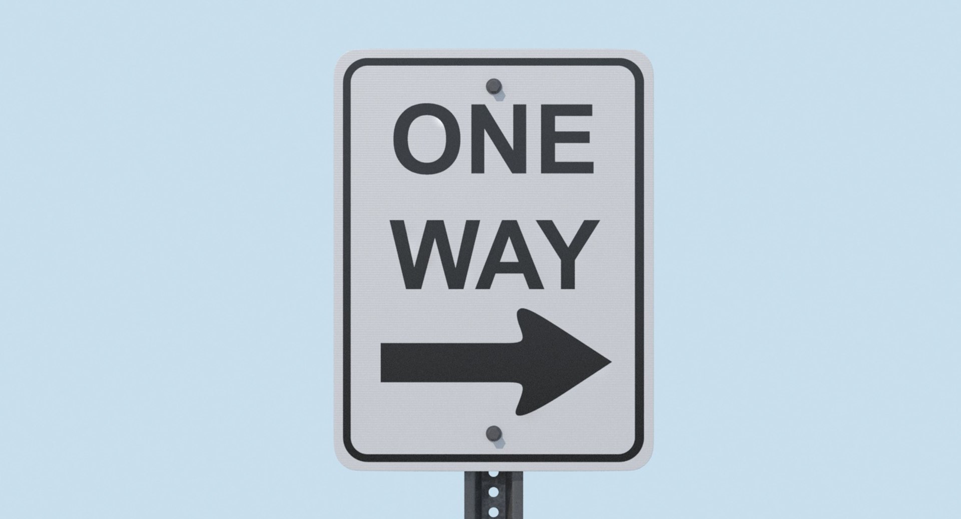 One-way-sign-02 3d Model