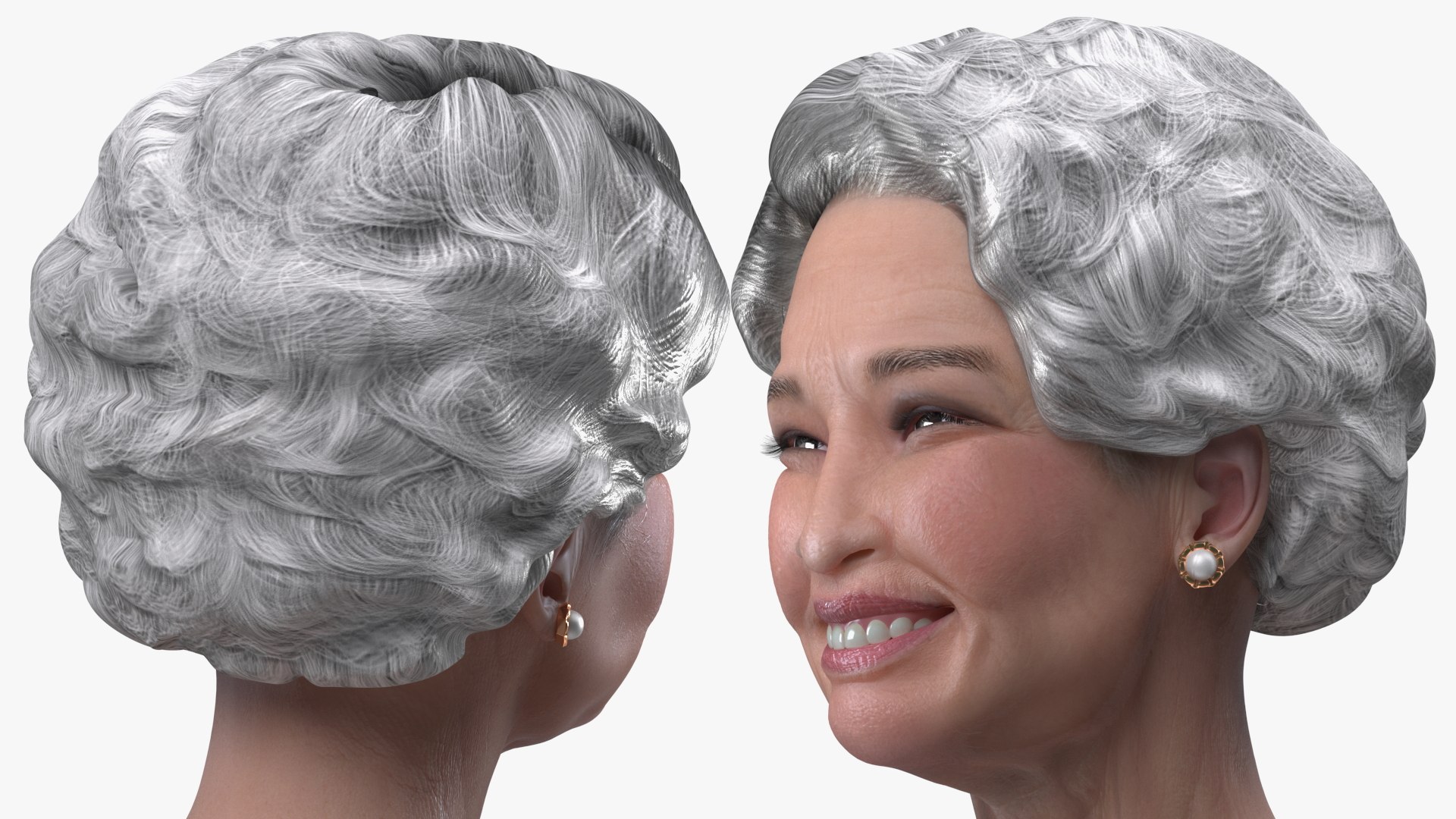 Elderly Chinese Woman Head Smiling 3D Model - TurboSquid 2087465