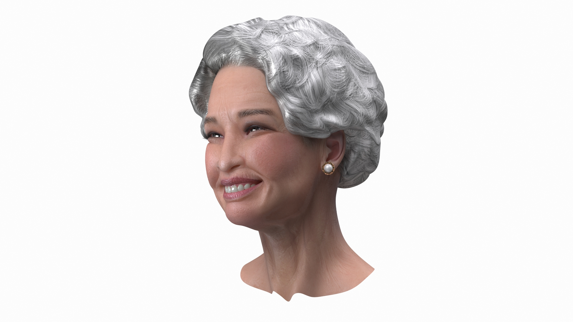 Elderly Chinese Woman Head Smiling 3D Model - TurboSquid 2087465